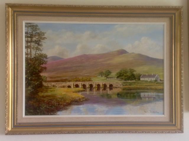 Oil painting bridge over river county mayo Ireland For Sale in Stafford ...